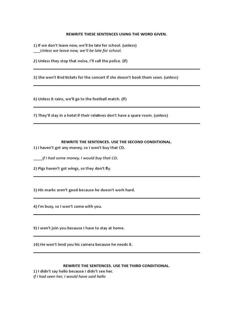 Rewrite These Sentences Using The Word Given | PDF | Art | Mystery ...