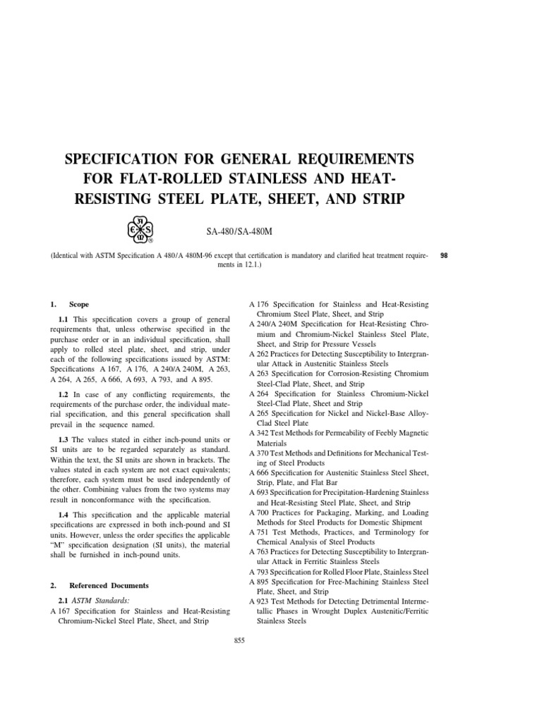 Sa 480 | PDF | Heat Treating | Rolling (Metalworking)