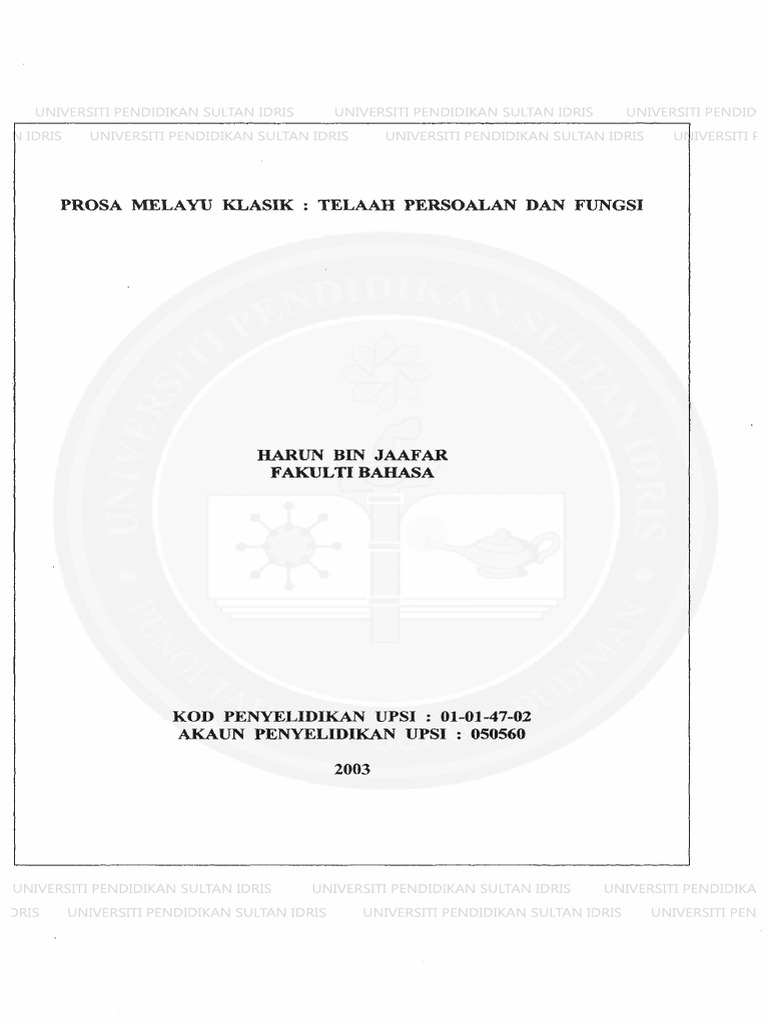 Prosa Melayu Klasik Telaah Persoalan Dan Fungsi | PDF