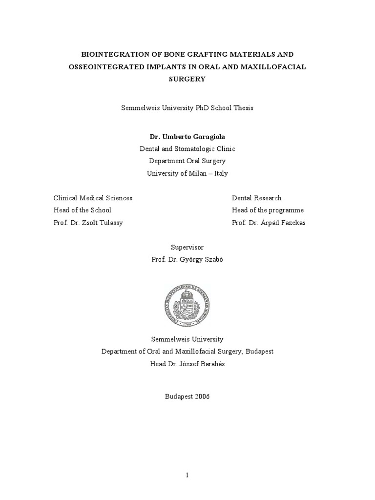 Bio Integration | PDF | Dental Implant | Bone