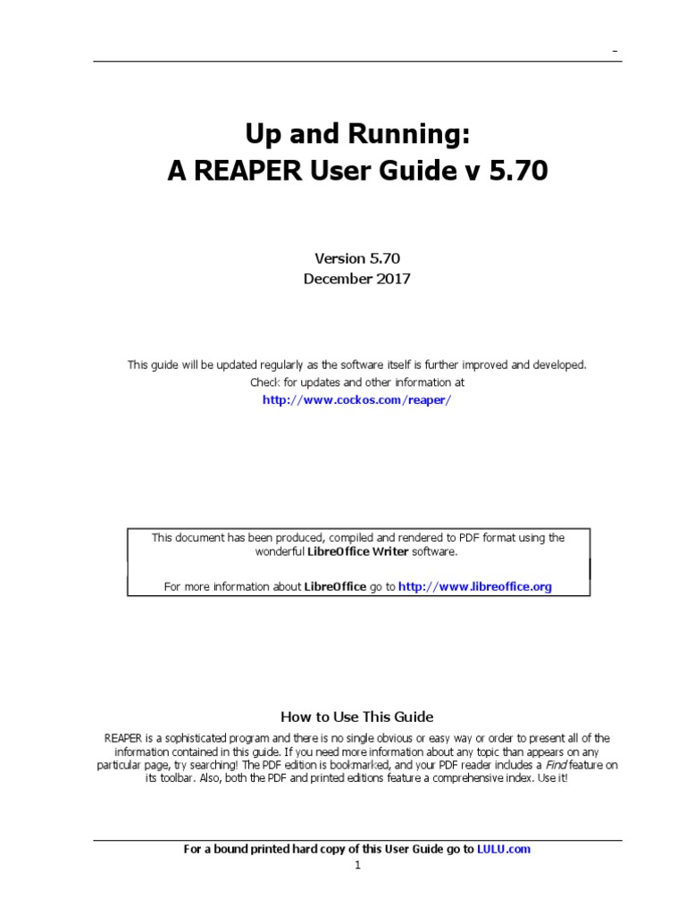Reaper Manual Content PDF | PDF | Hyperlink | Computer File