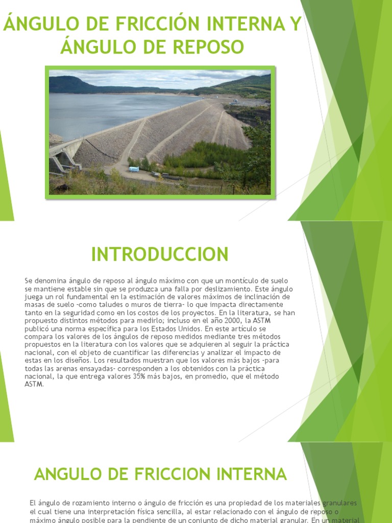 Calculo y Resultado Del Angulo de Reposo | Descargar gratis PDF ...