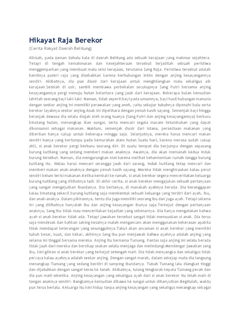 Hikayat Raja Berekor | PDF