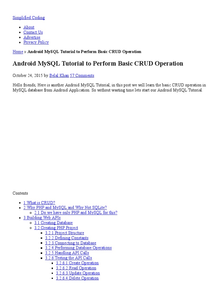 Android Mysql Tutorial To Perform Basic Crud Operation2 Pdf 9255