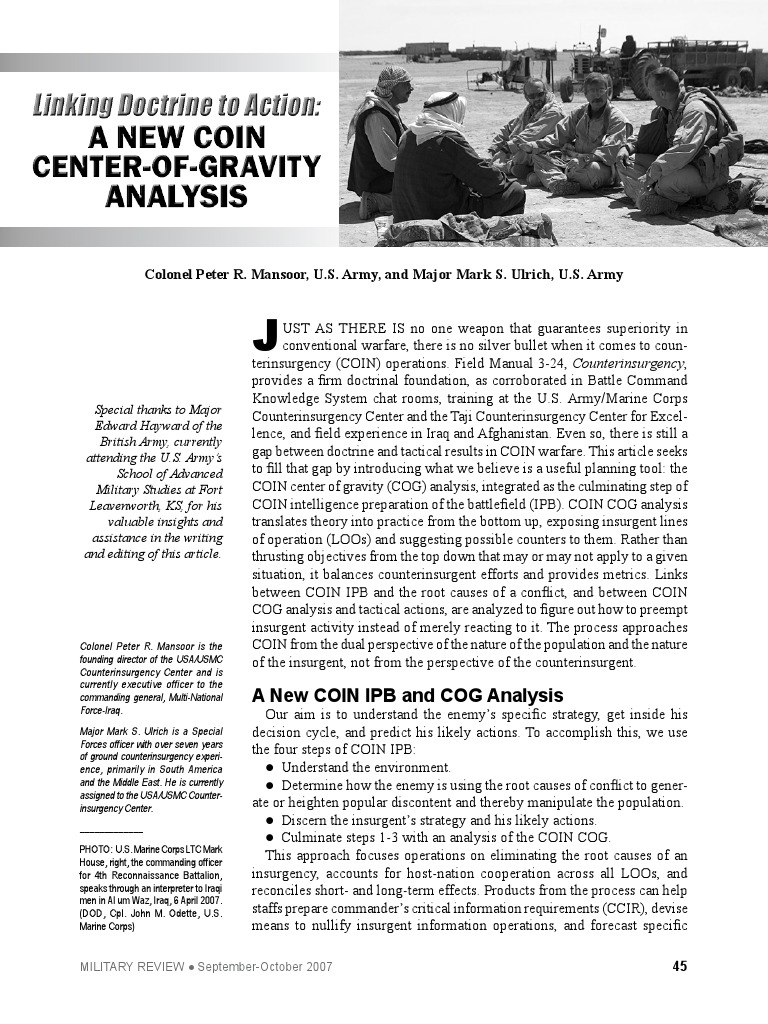 COIN CoG Analysis Mil Review | PDF | Counter Insurgency | Insurgency