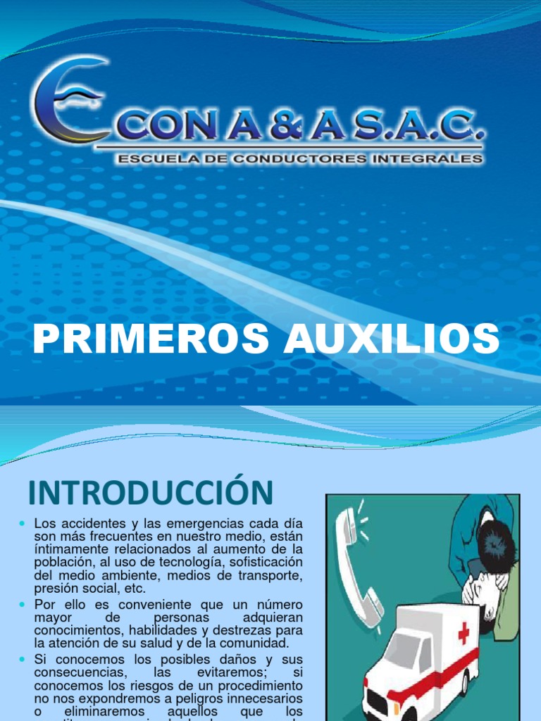 Ponencia de Primeros Auxilios | PDF | Reanimación cardiopulmonar | Paro cardíaco