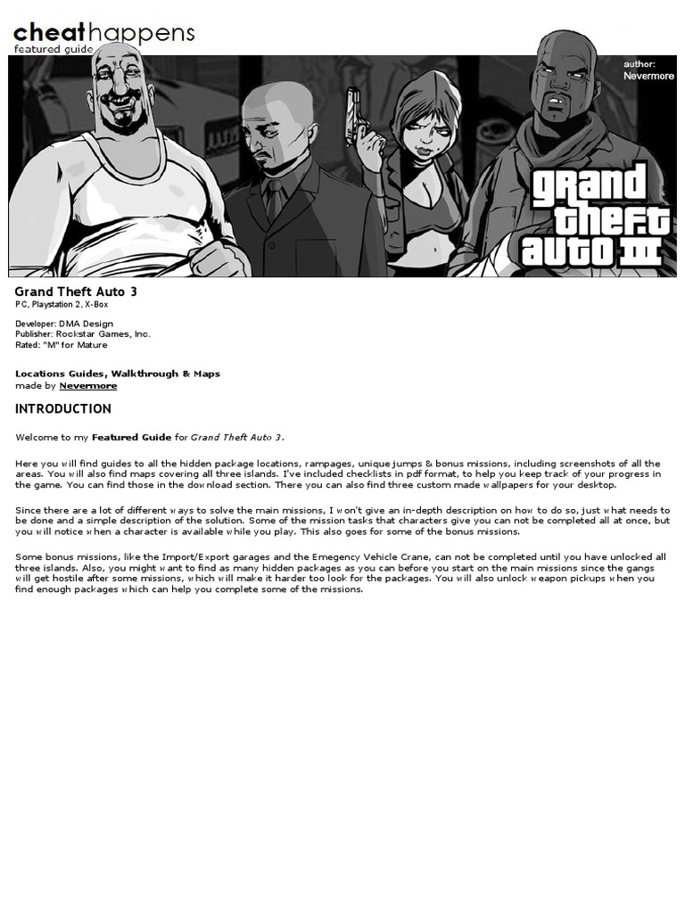 Grand Theft Auto 3: DMA Design Rockstar Games, Inc. "M" For Mature ...