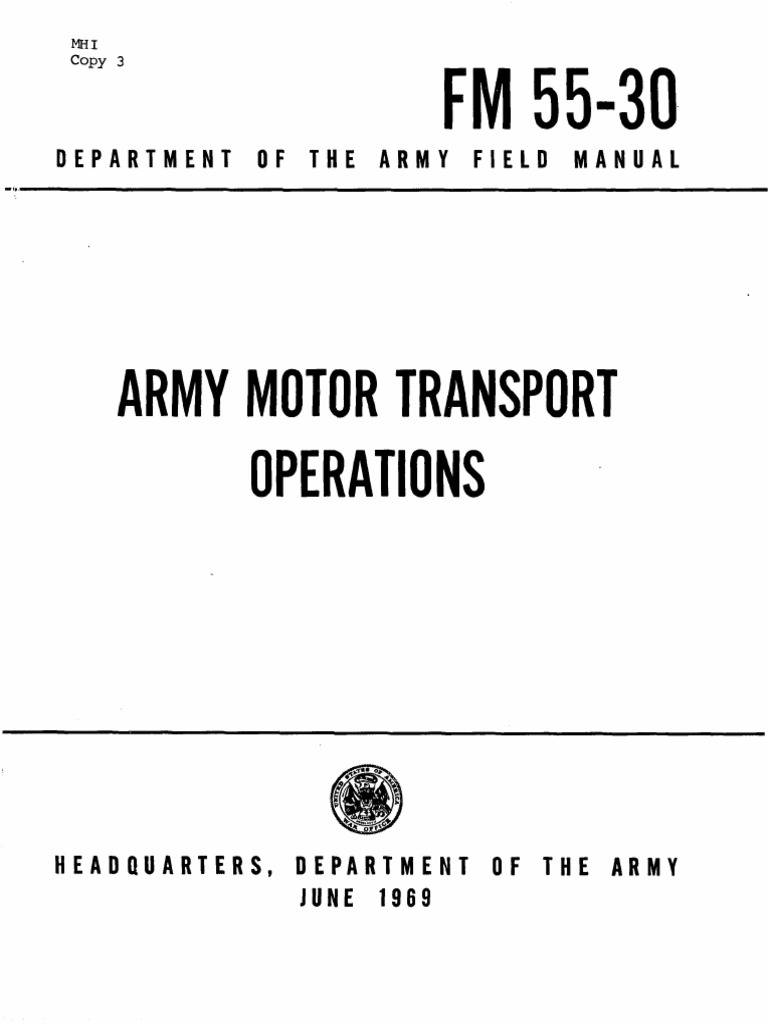 FM55-30 Army Motor Transport Operations 1969 | PDF | Brigade | Battalion