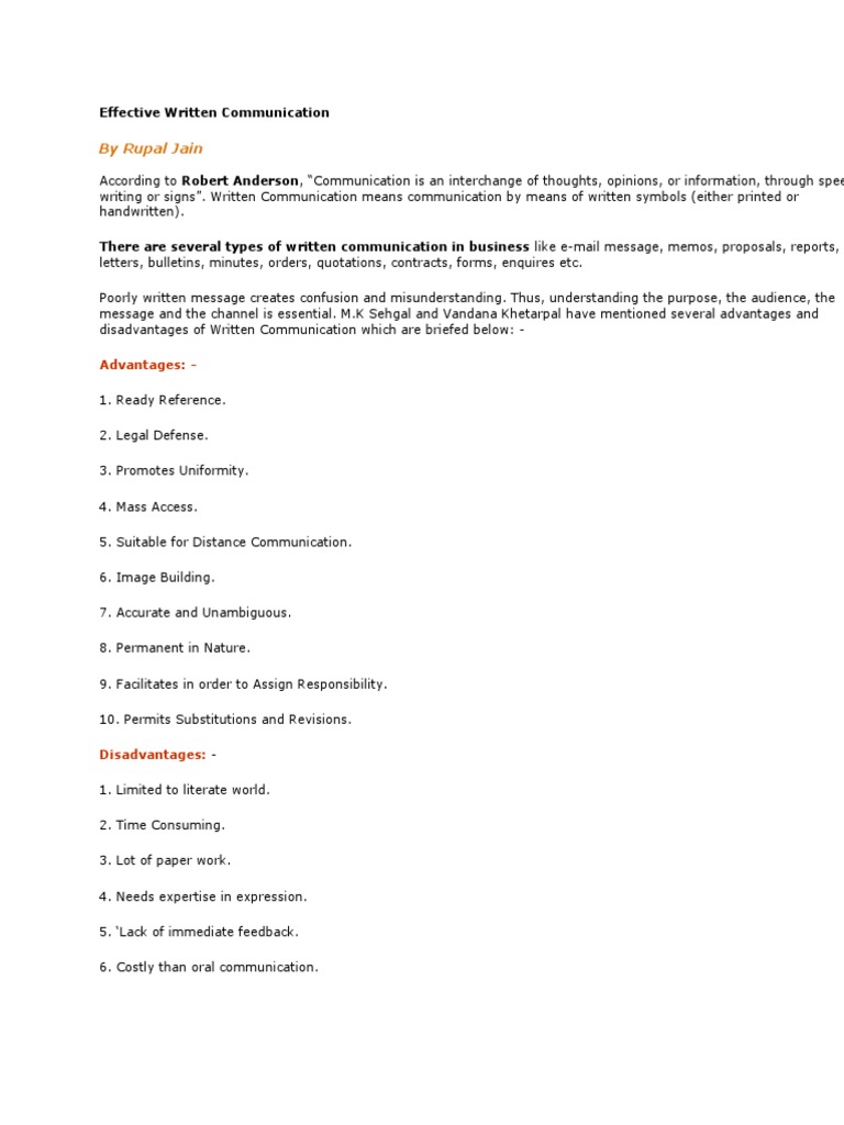 Effective Written Communication | PDF | Communication | Jargon