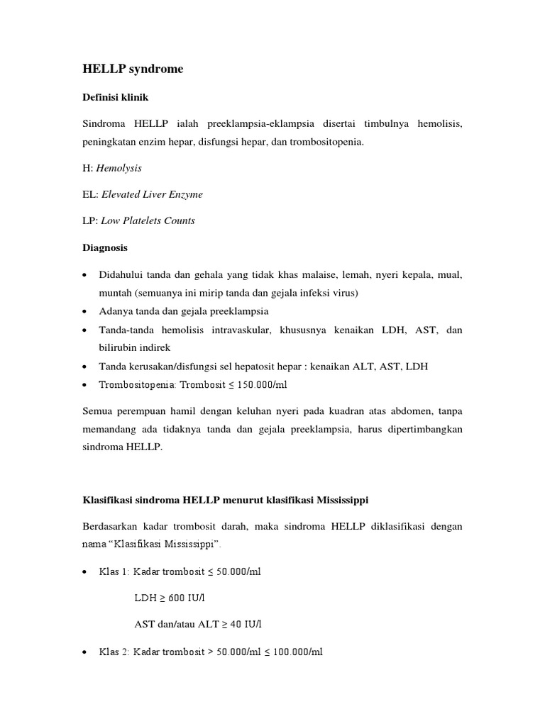 HELLP Syndrome | PDF