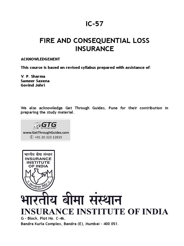 IC-57 Fire and Consequential | PDF | Insurance | Insurance Policy