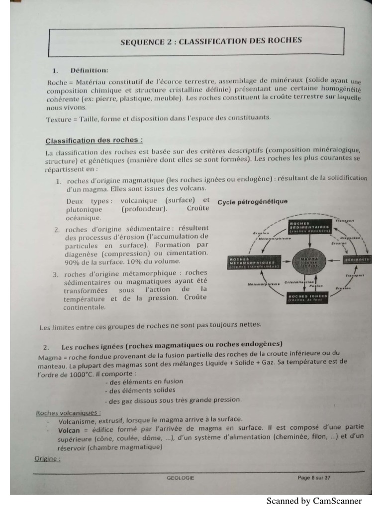 Classification Résumé Des Roches | PDF