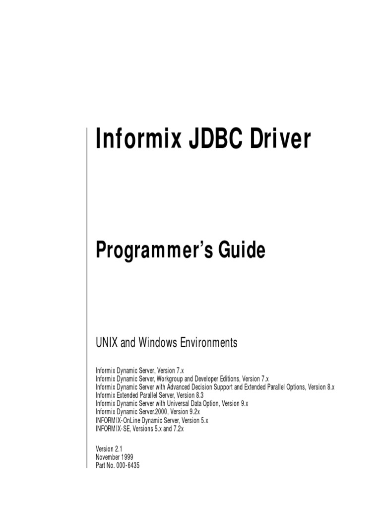 InformixJDBC PDF | PDF | Application Programming Interface | Java (Programming Language)