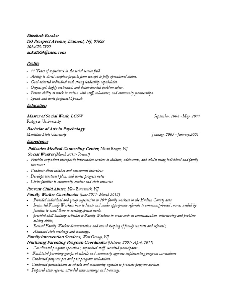 Elizabeth Escobar: Rutgers University | PDF | Career & Growth | Self ...