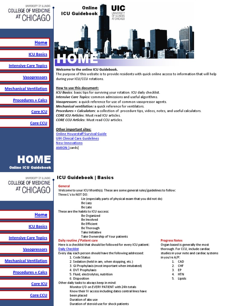 Pocket ICU Guidebook | PDF | Shock (Circulatory) | Intensive Care Unit