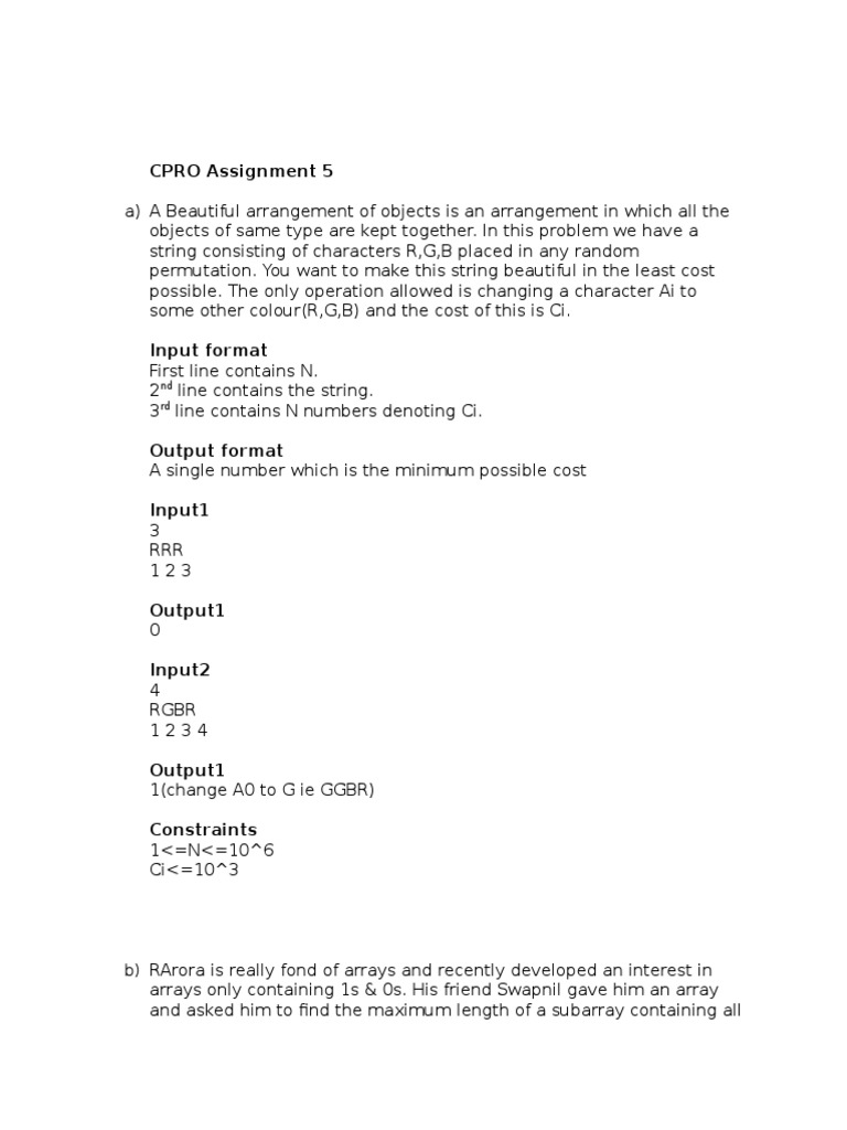 C Pro Assignment 5 Pdf String Computer Science Permutation