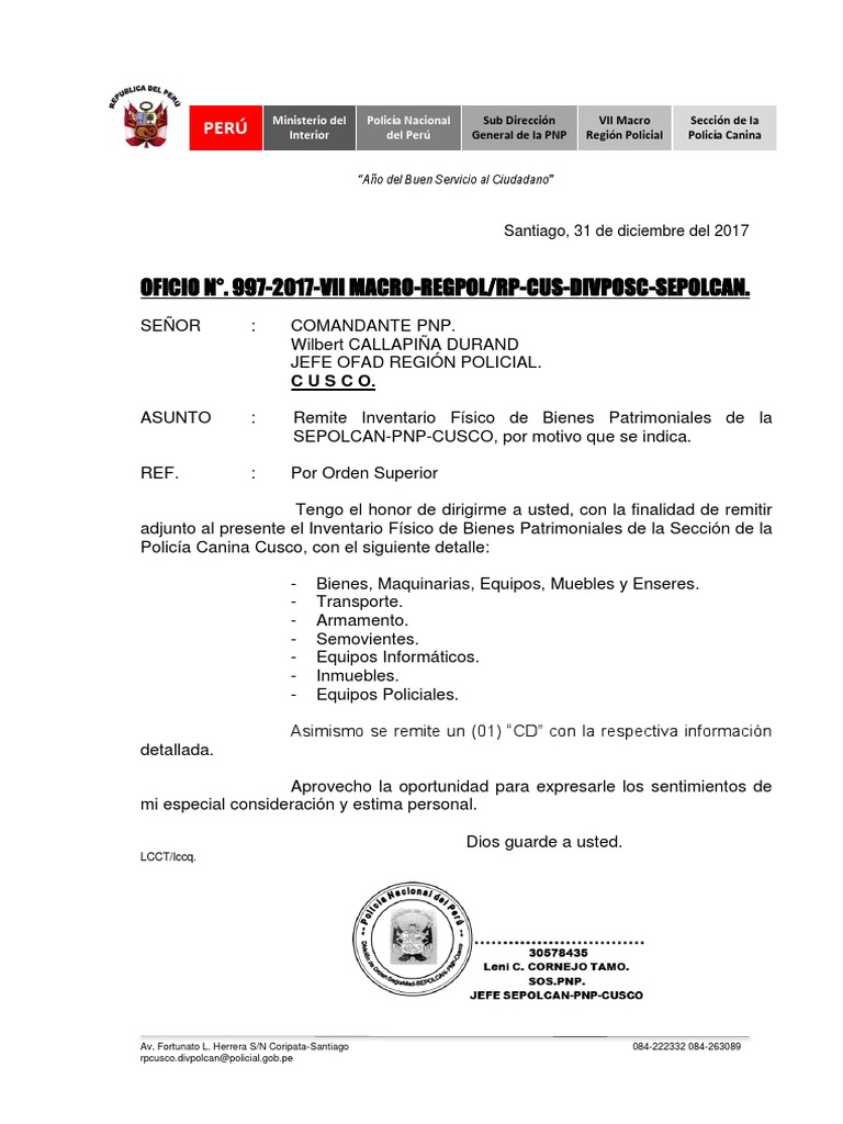 Oficio Remite. | PDF