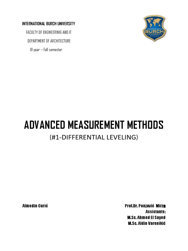 Advanced Measurement Methods: #1-Differential Leveling | PDF ...
