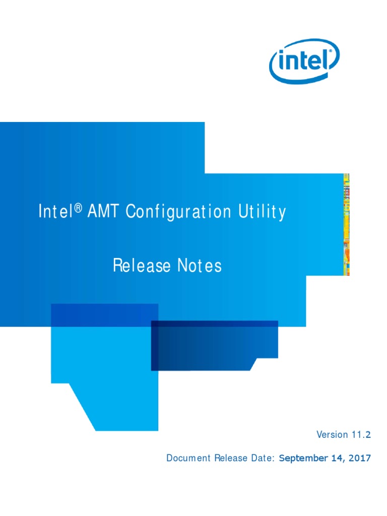 Intel (R) AMT Configuration Utility Release Notes | PDF | Command Line ...
