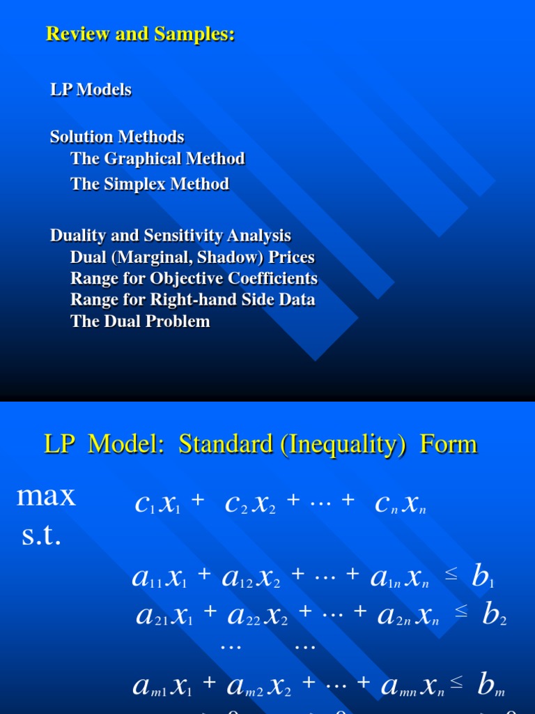 LP Examples | PDF | Linear Programming | Chess Theory