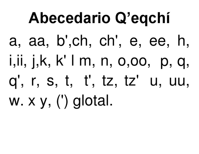 Abecedario Qeqchi | PDF