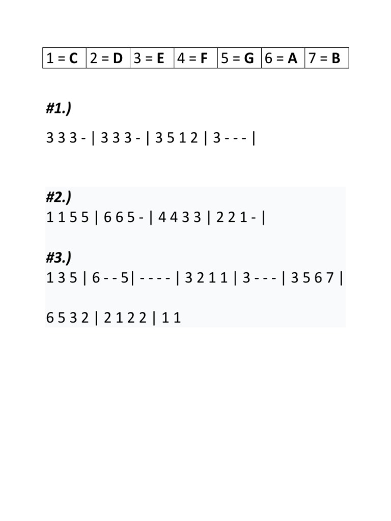 Jianpu Practice | PDF