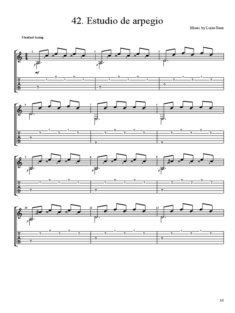 Estudio de Arpegio por Luisa Sanz | PDF