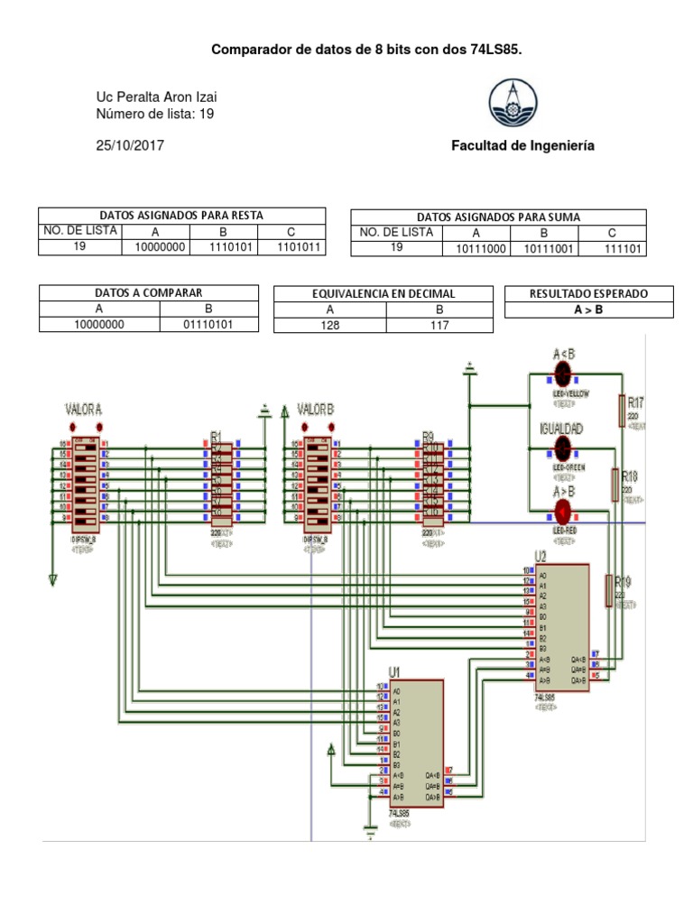 Comparador de Magnitud de 8 Bits 74ls85 | PDF
