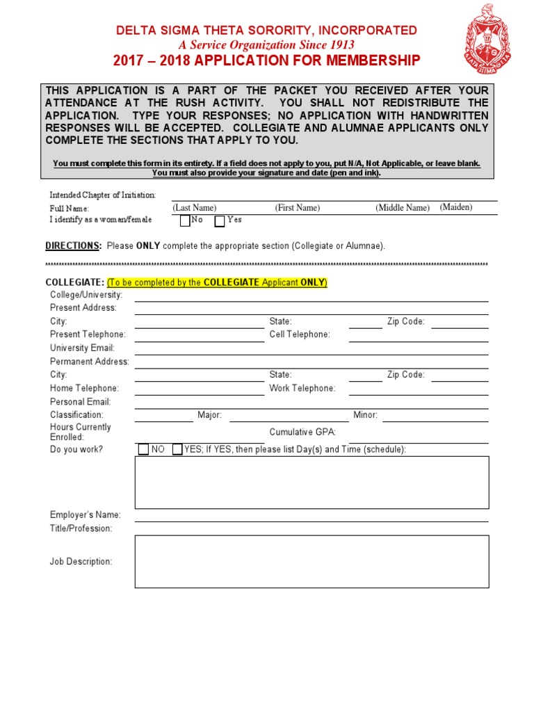 Membership Application | PDF | Fraternities And Sororities | Identity Document