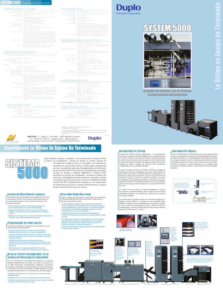 Sistema Duplo 5000: Innovación en Terminados | PDF | Pantalla táctil ...