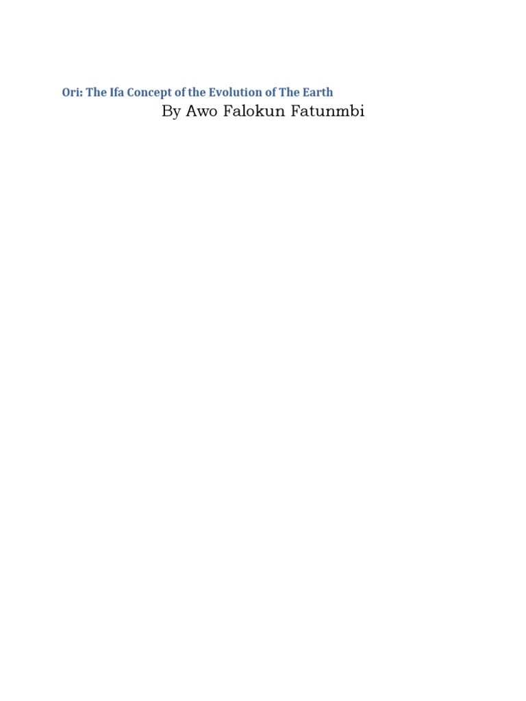 Understanding Ori in Ifá Philosophy | PDF | Plane (Esotericism ...