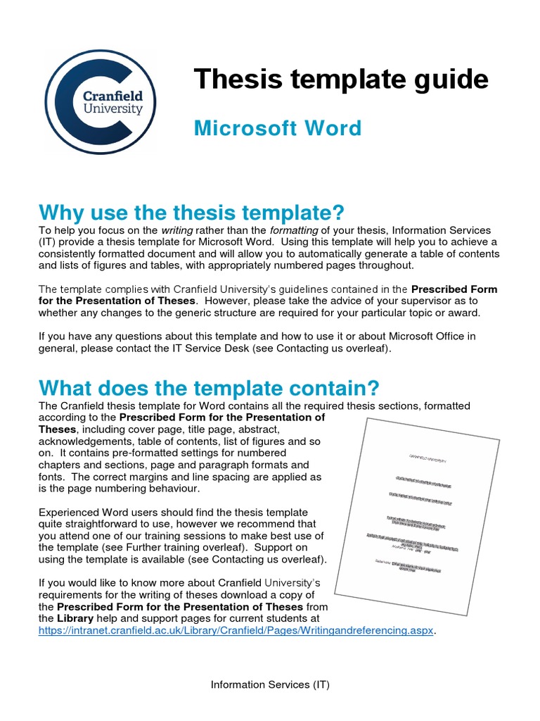 Word Thesis Template For Word | PDF | Thesis | Microsoft Word