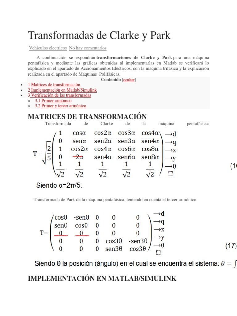 Transformadas de Clarke y Park