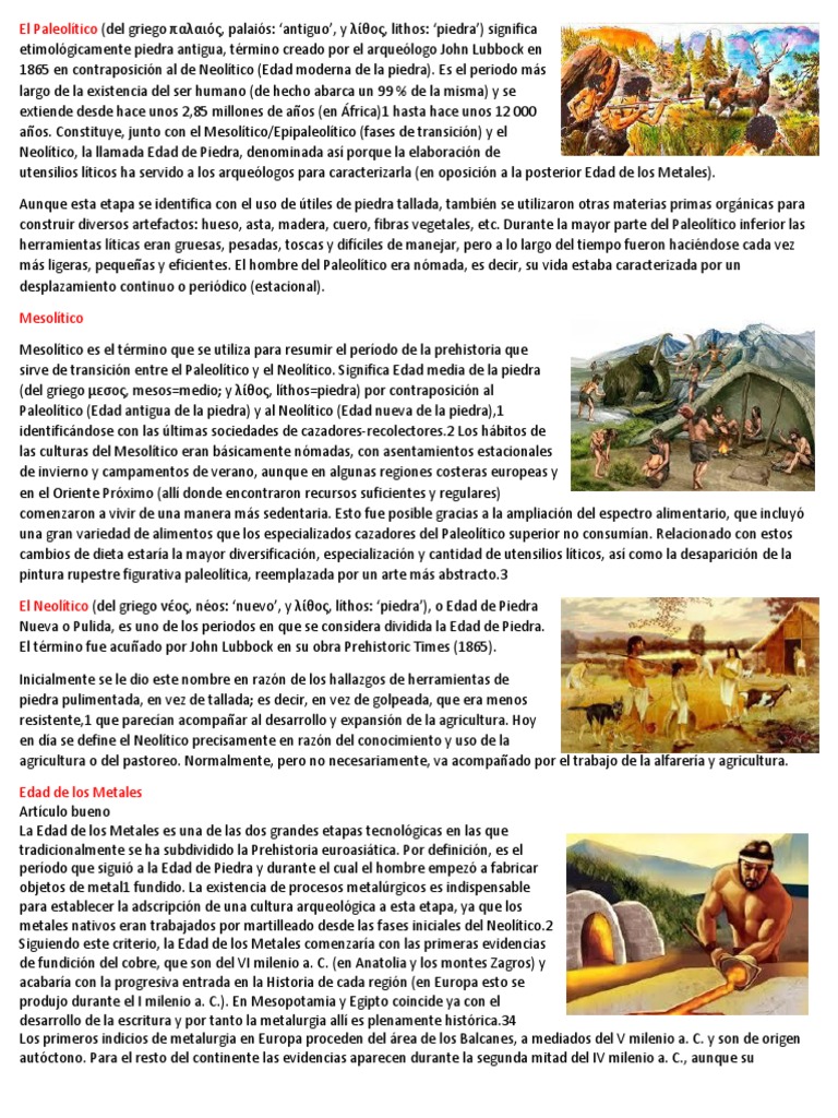 Edad de Piedra | PDF | Paleolítico | Neolítico