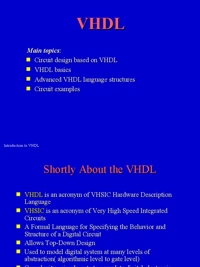 VHDL 160909 | Download Free PDF | Vhdl | Hardware Description Language