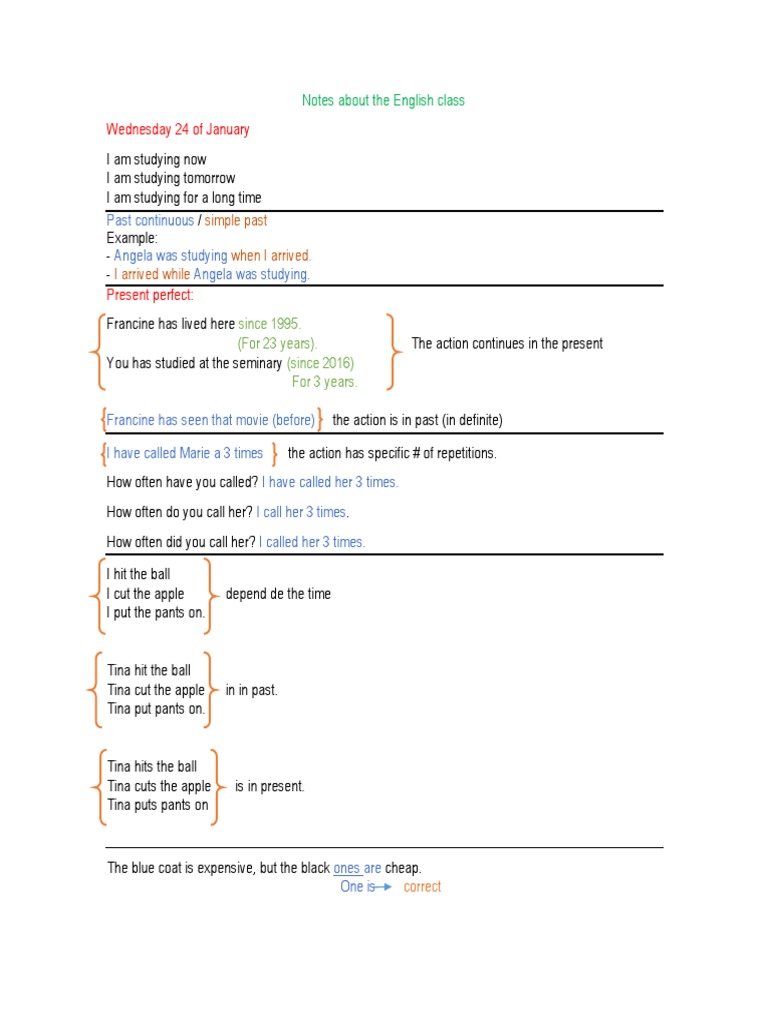English Class Grammar Notes | PDF