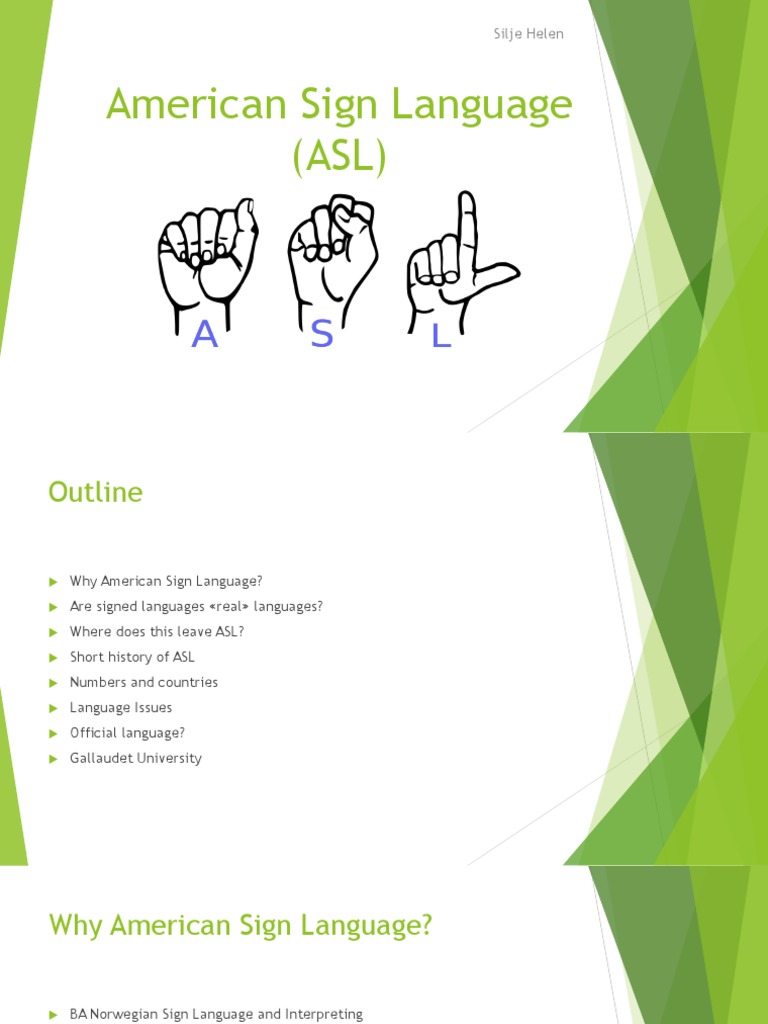 American Sign Language (ASL) - Silje | Download Free PDF | American ...