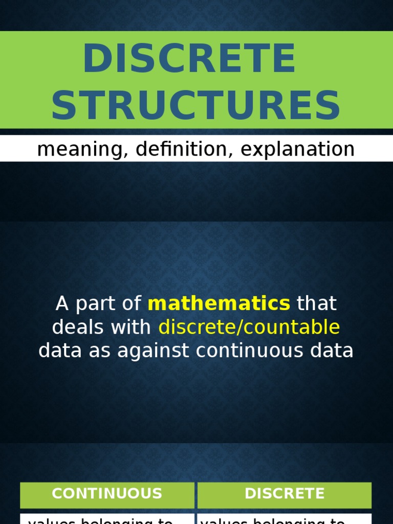 Discrete Structures: Meaning, Definition, Explanation | Download Free ...