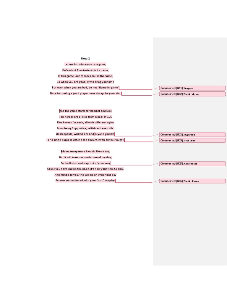 Dota 2 Poem | PDF