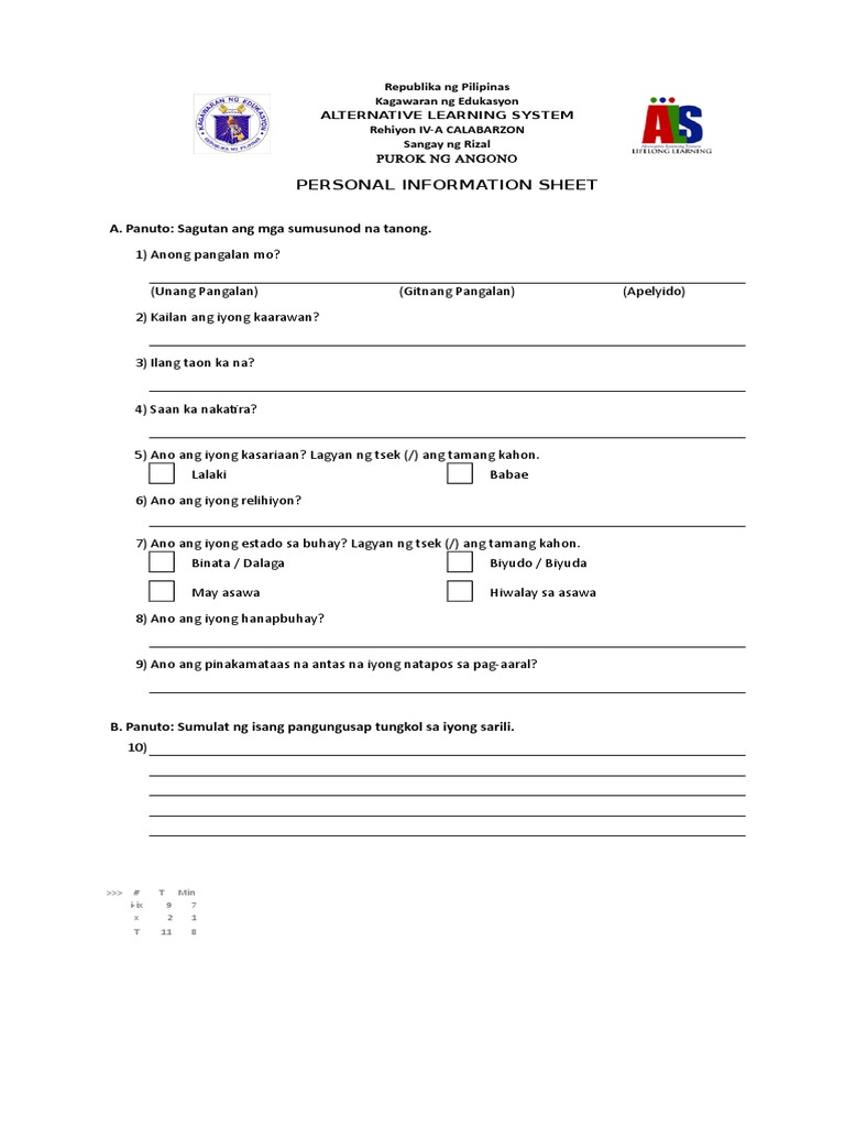 FLT Answer Sheet | PDF