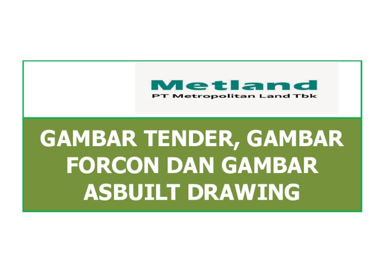 Gambar Tender, Gambar Forcon Dan Gambar Asbuilt Drawing | PDF