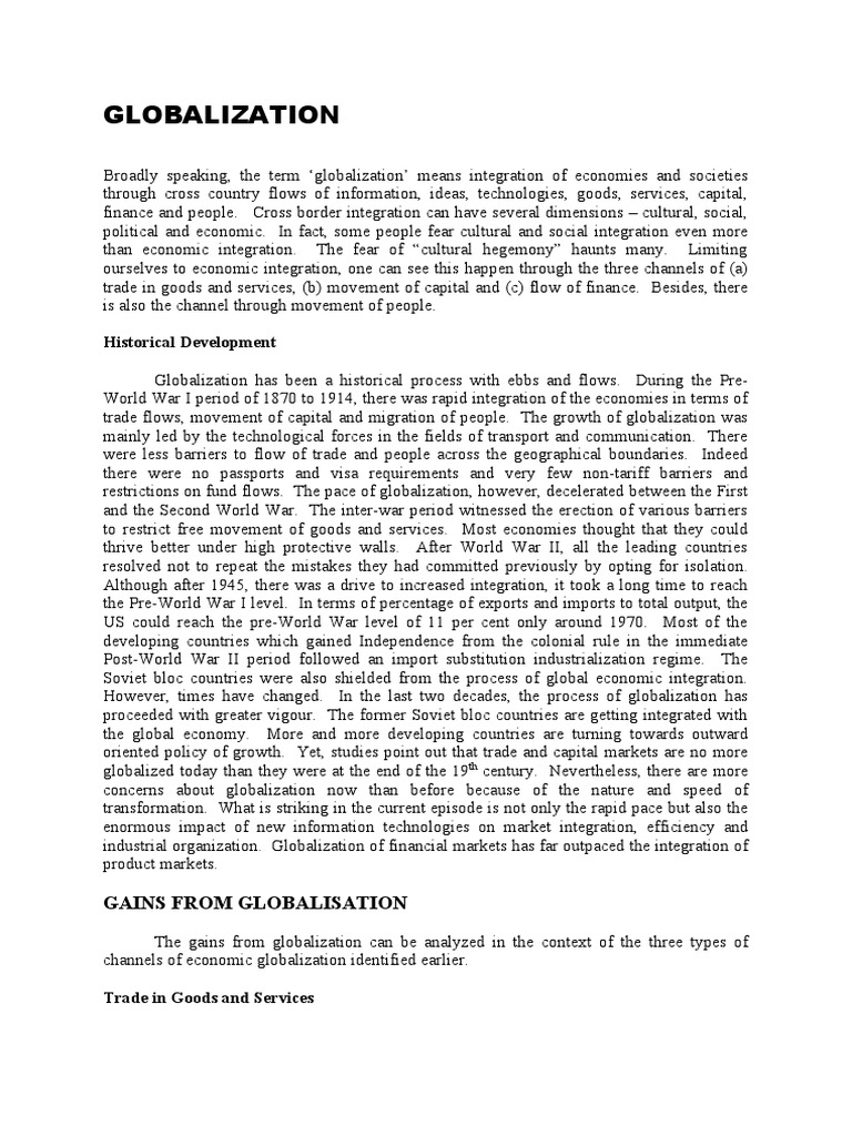 Globalization: Historical Development | PDF | Human Resource Management ...