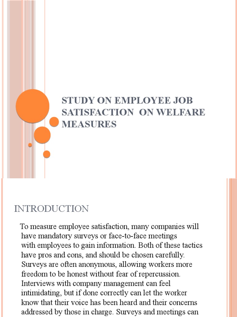 Assessing Employee Satisfaction with Welfare Measures through Surveys ...