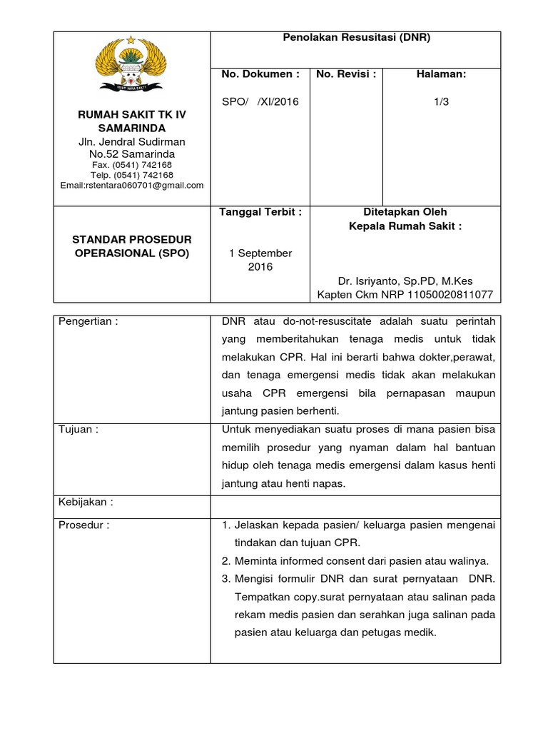 Sop DNR | PDF