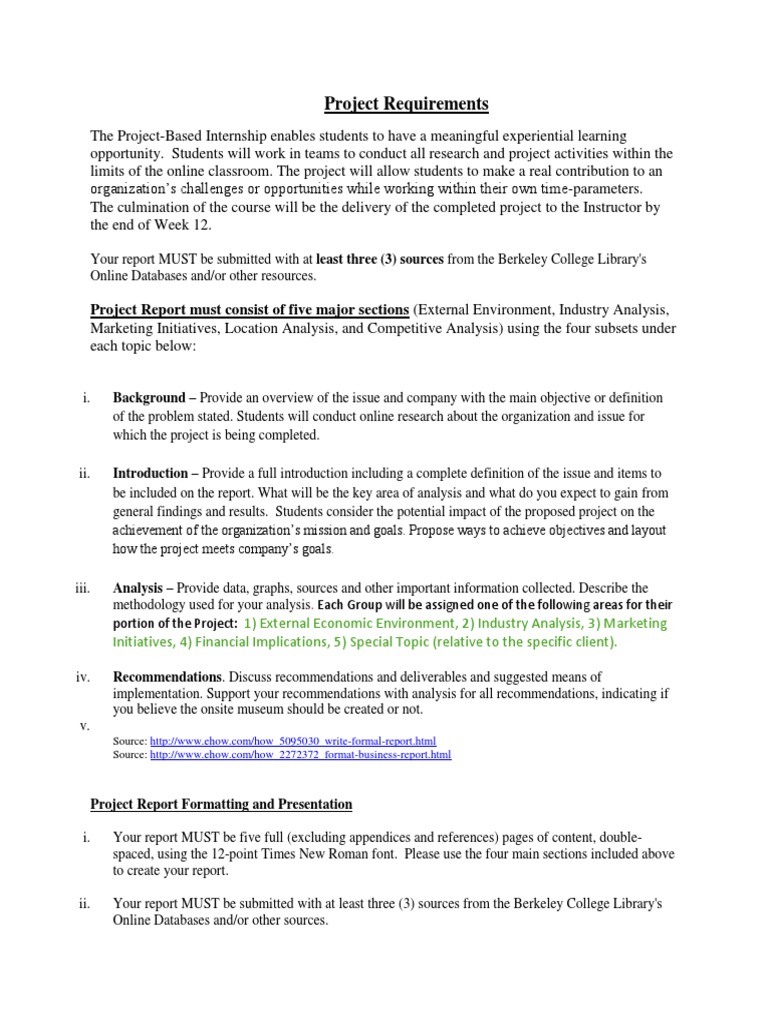 PBI Project Requirements | PDF | Project Based Learning | Citation