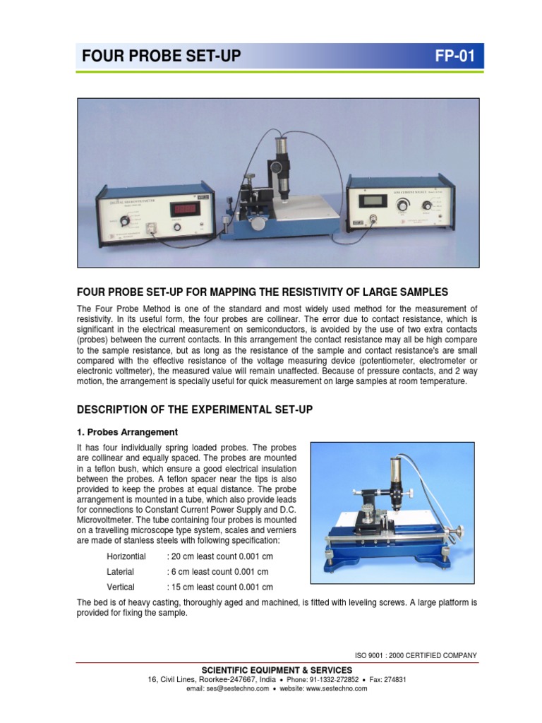 Four Probe Set-Up For Mapping The Resistivity of Large Samples | PDF ...