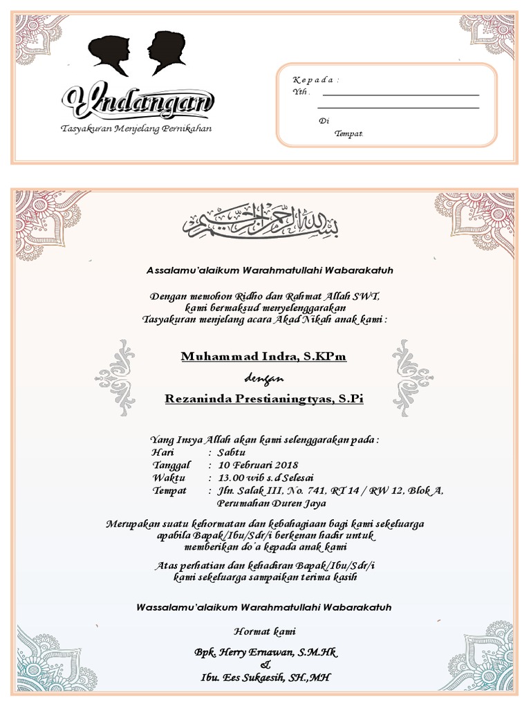 Undangan Pengajian Nikah | PDF