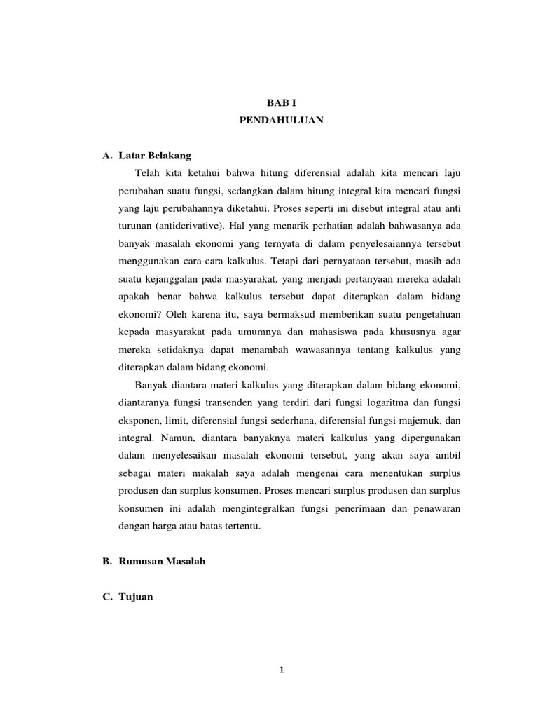 Integral Dalam Surplus Konsumen Dan Produsen | PDF