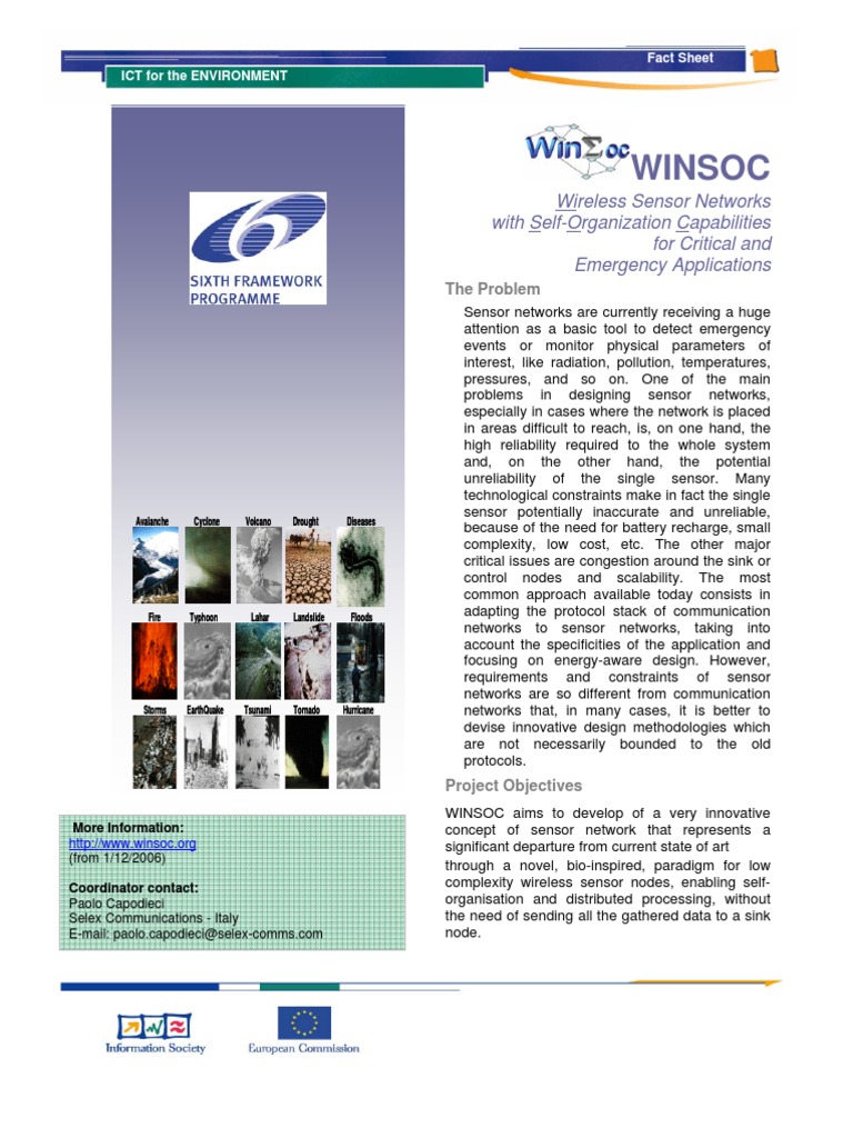 Winsoc Fact Sheet | PDF | Wireless Sensor Network | Surveillance