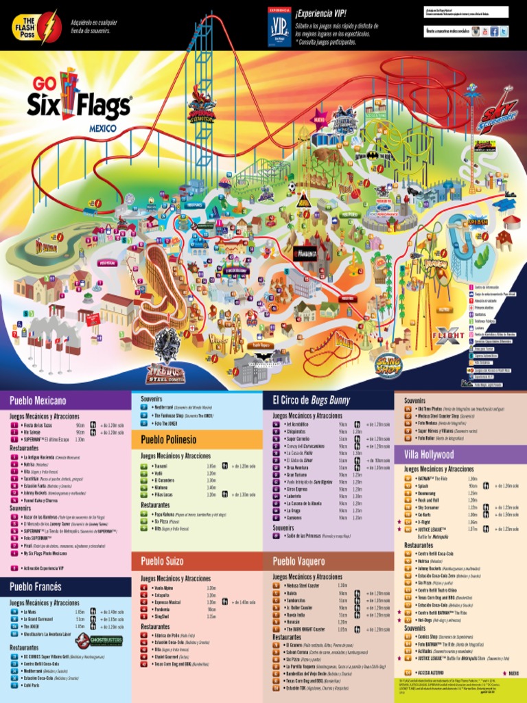 Mapa de Six Flags México SCJM